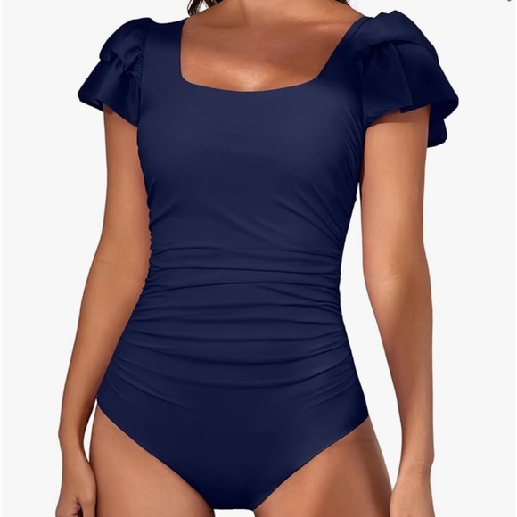 Swim | Eomenie Womens Tummy Control One Piece Swimsuit Ruffle Square ...